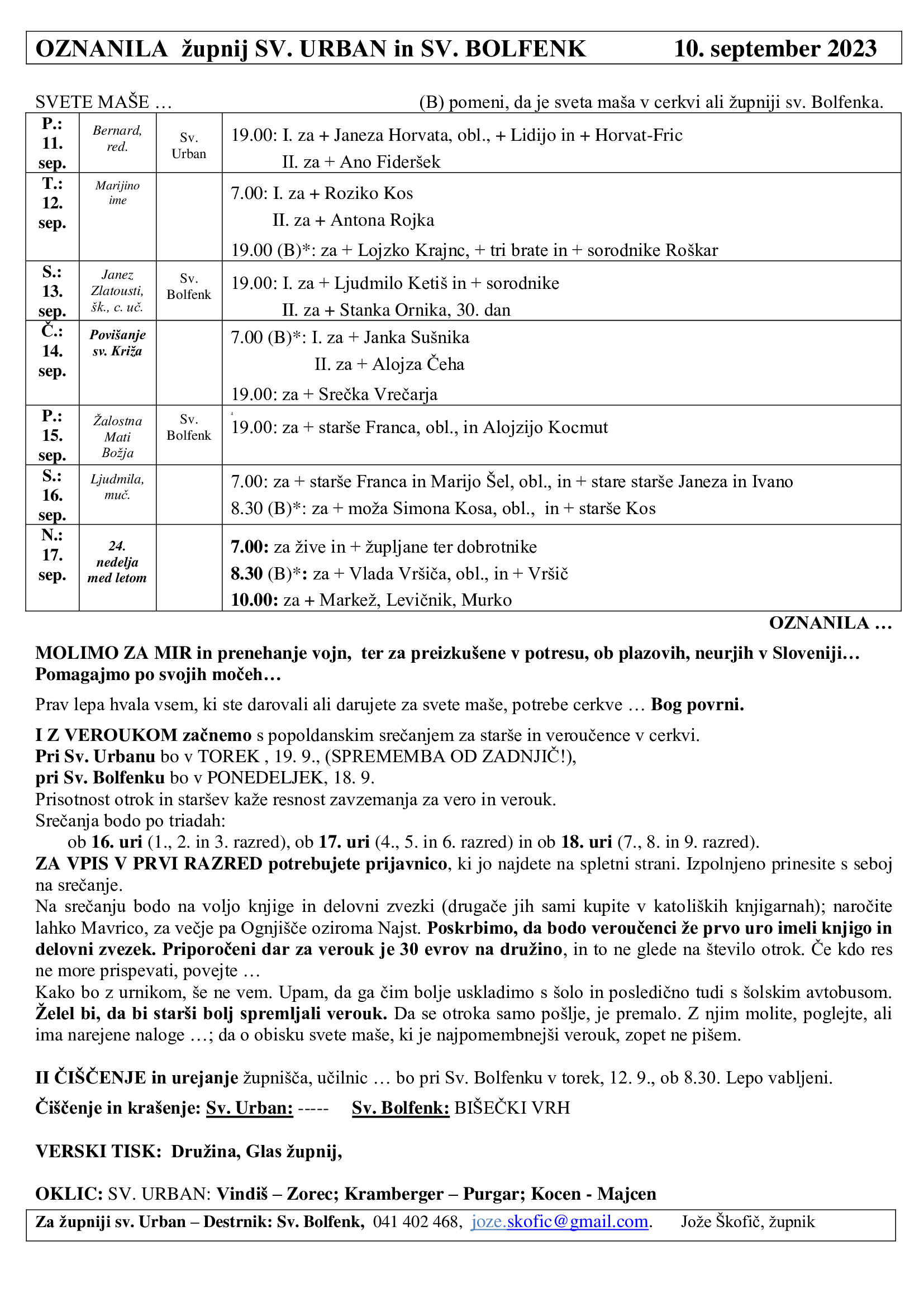 Župnija Sv. Urban ~ Destrnik