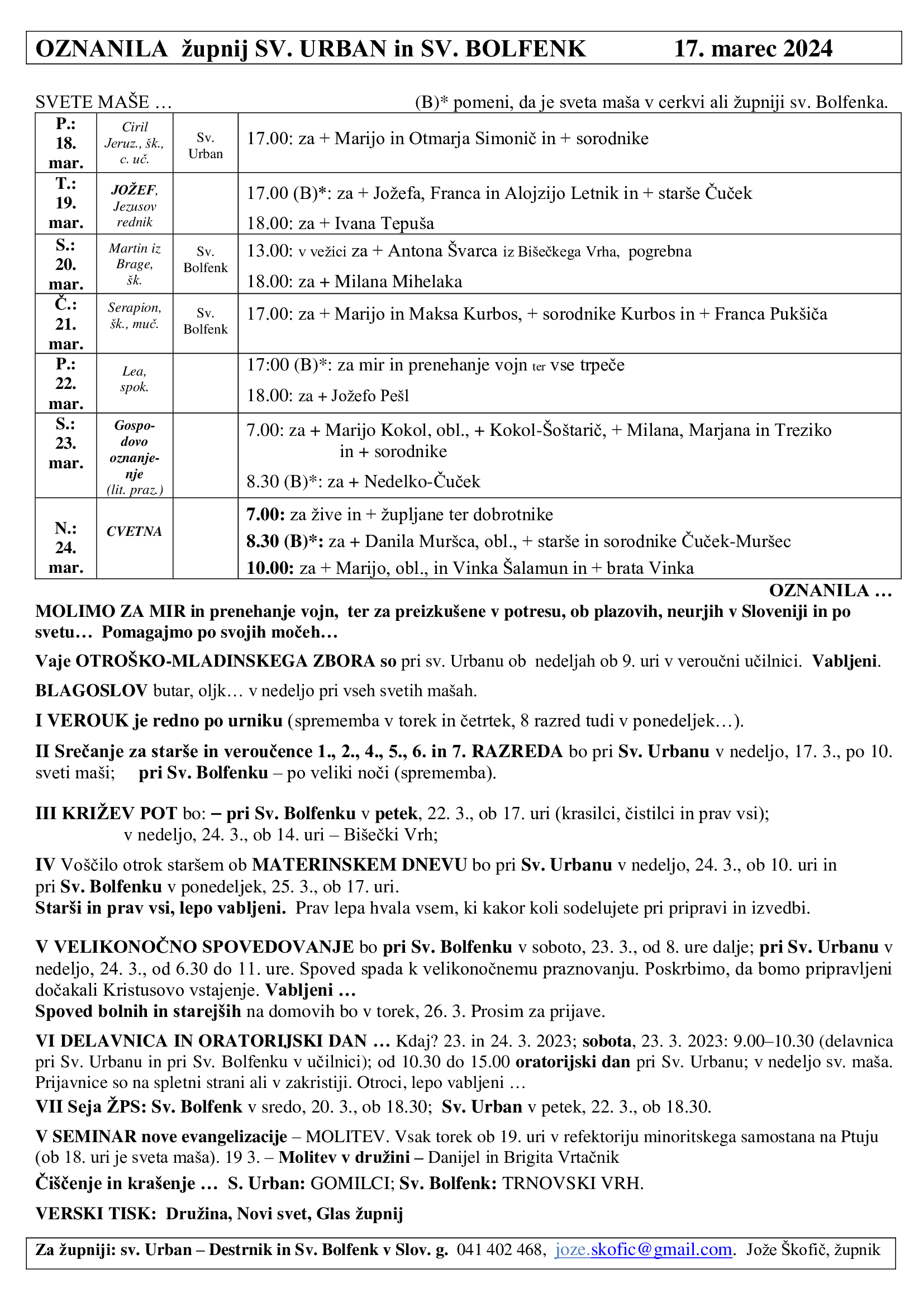 Župnija Sv. Urban ~ Destrnik