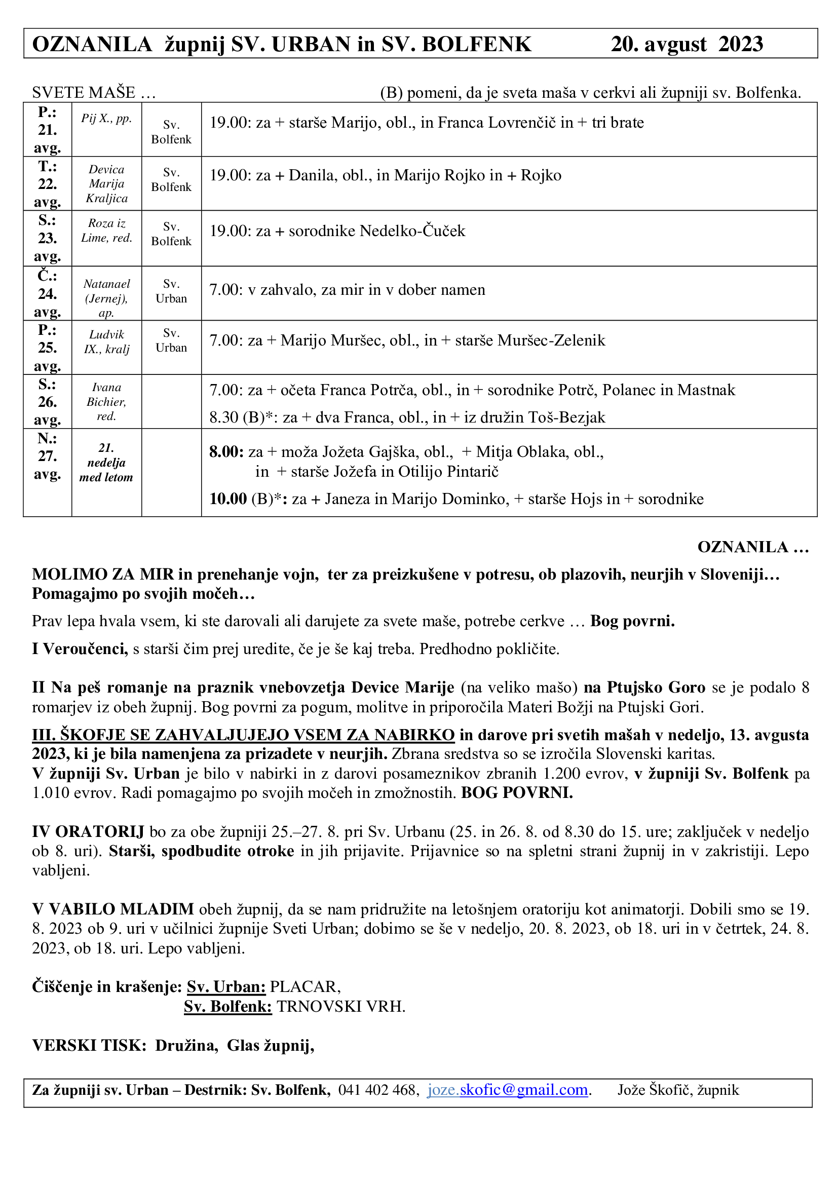 Župnija Sv. Urban ~ Destrnik