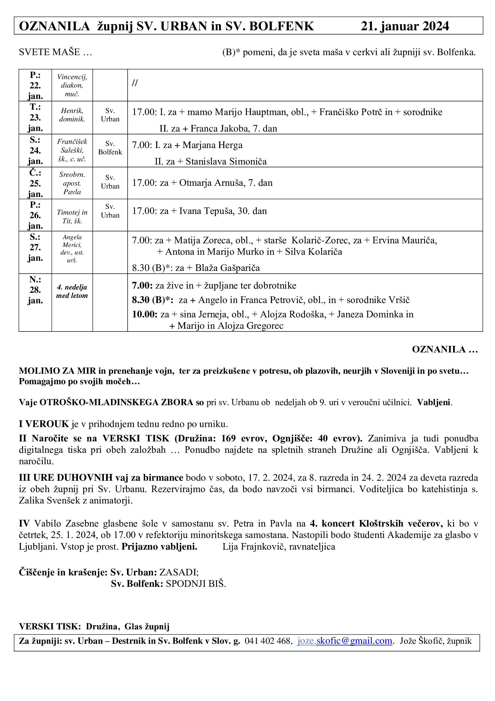 Župnija Sv. Urban ~ Destrnik