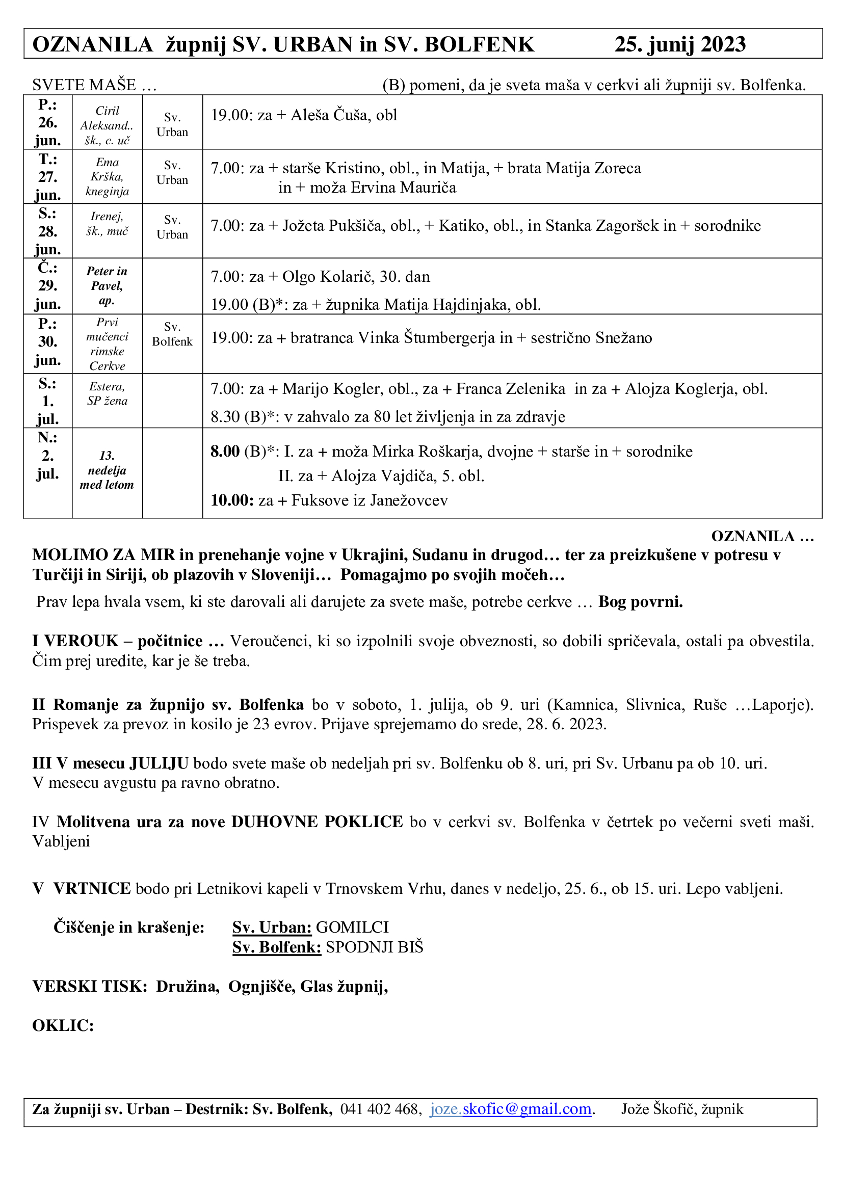 Župnija Sv. Urban ~ Destrnik
