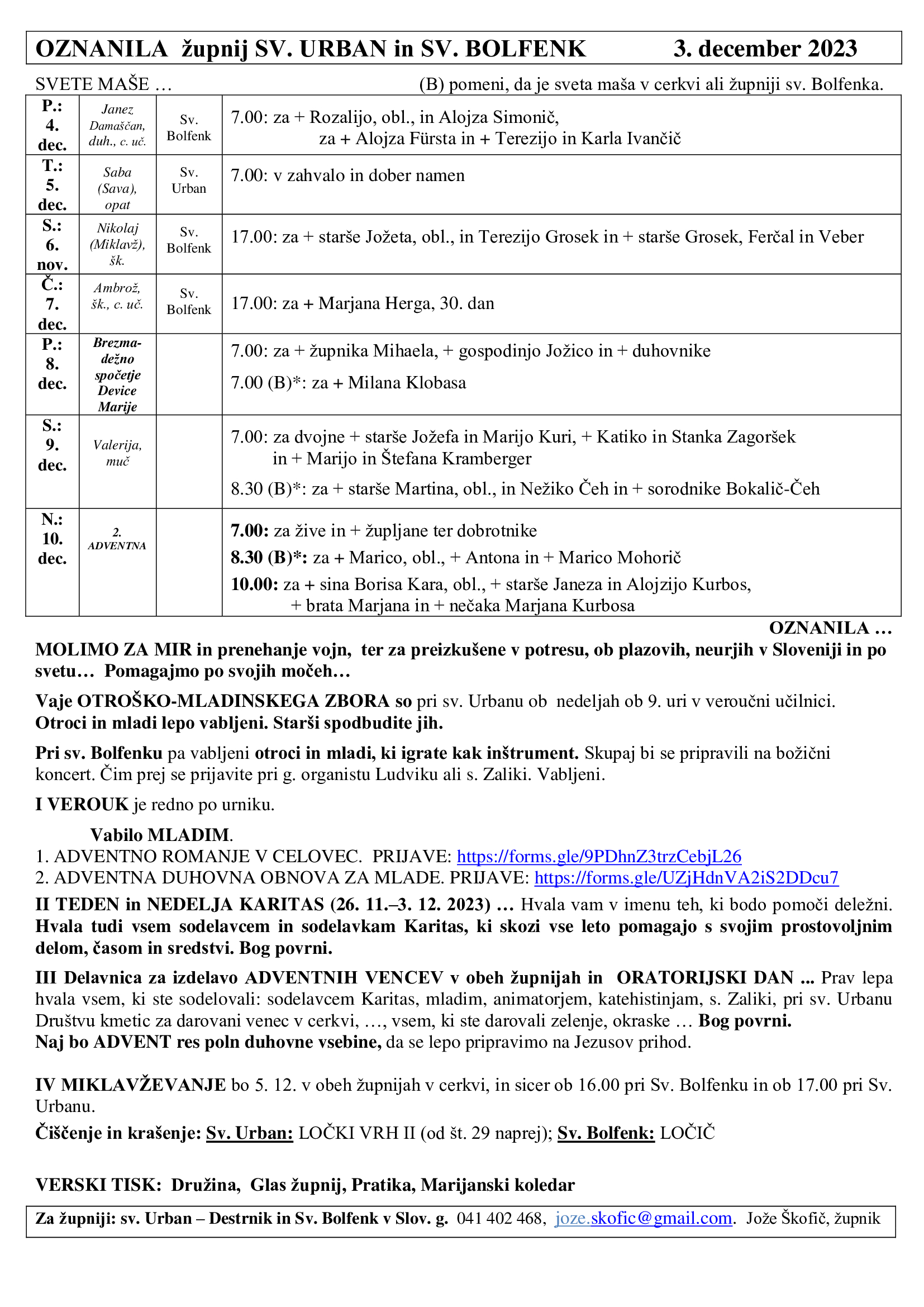 Župnija Sv. Urban ~ Destrnik