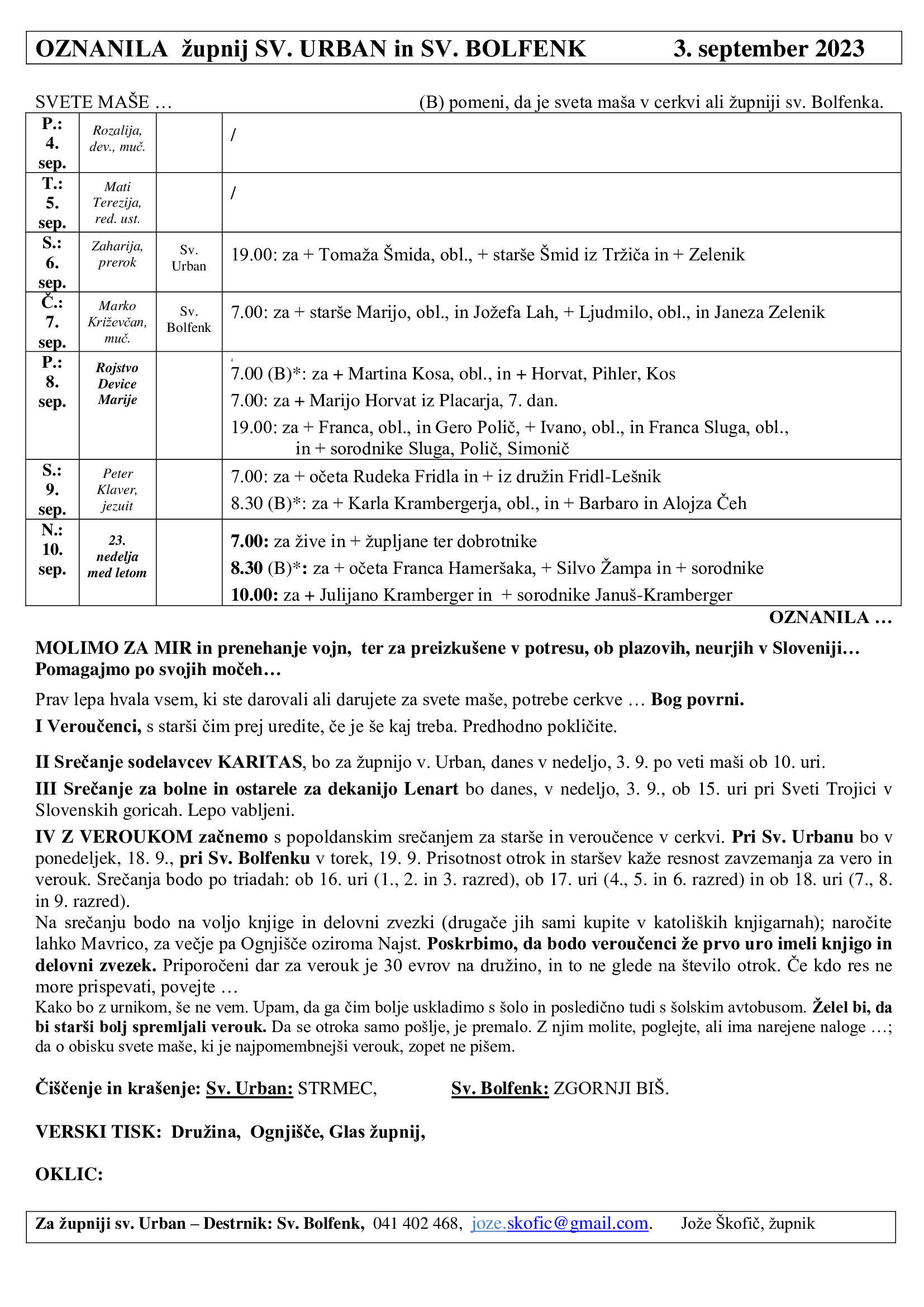 Župnija Sv. Urban ~ Destrnik
