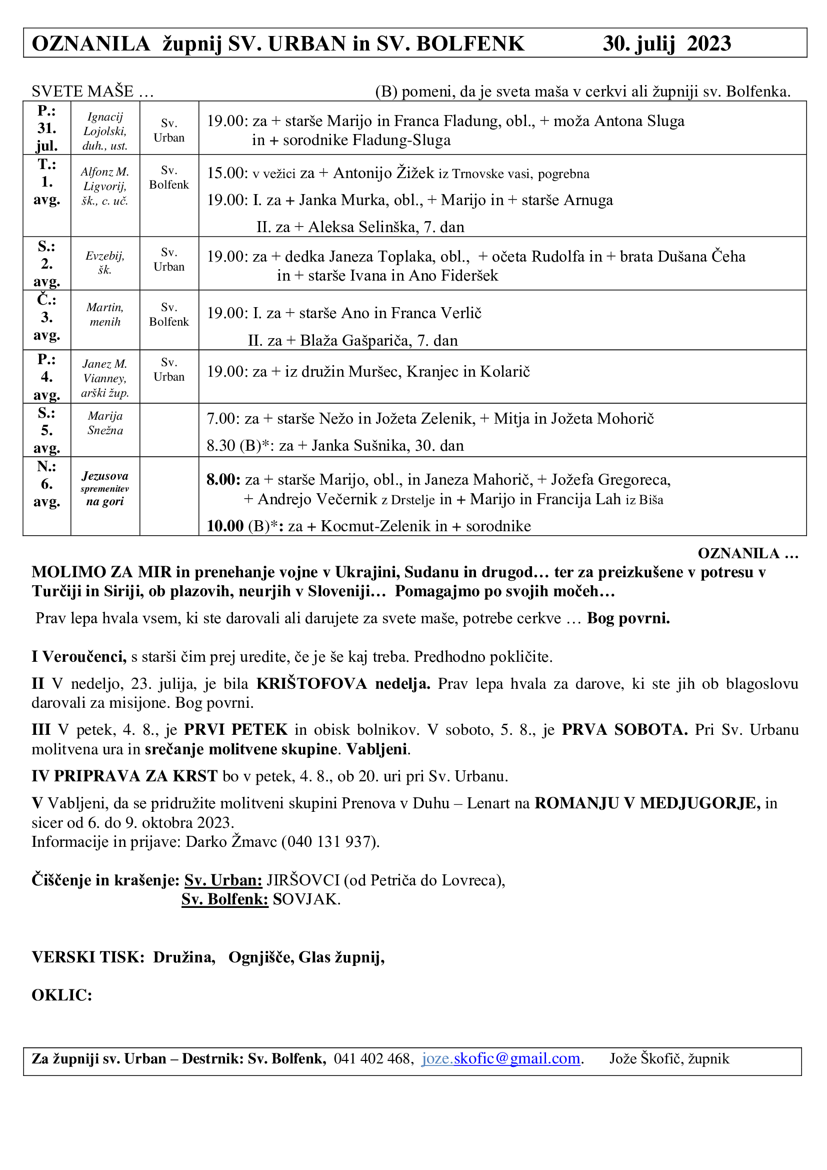 Župnija Sv. Urban ~ Destrnik