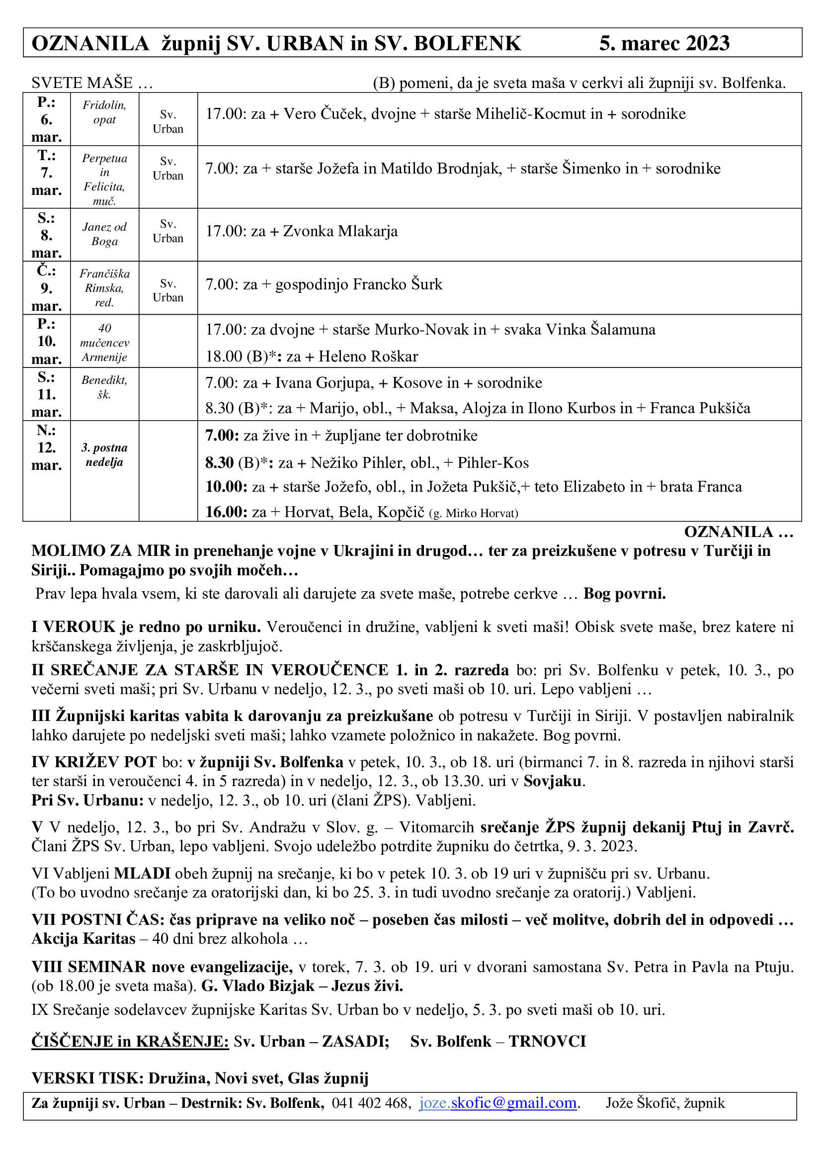 Župnija Sv. Urban ~ Destrnik