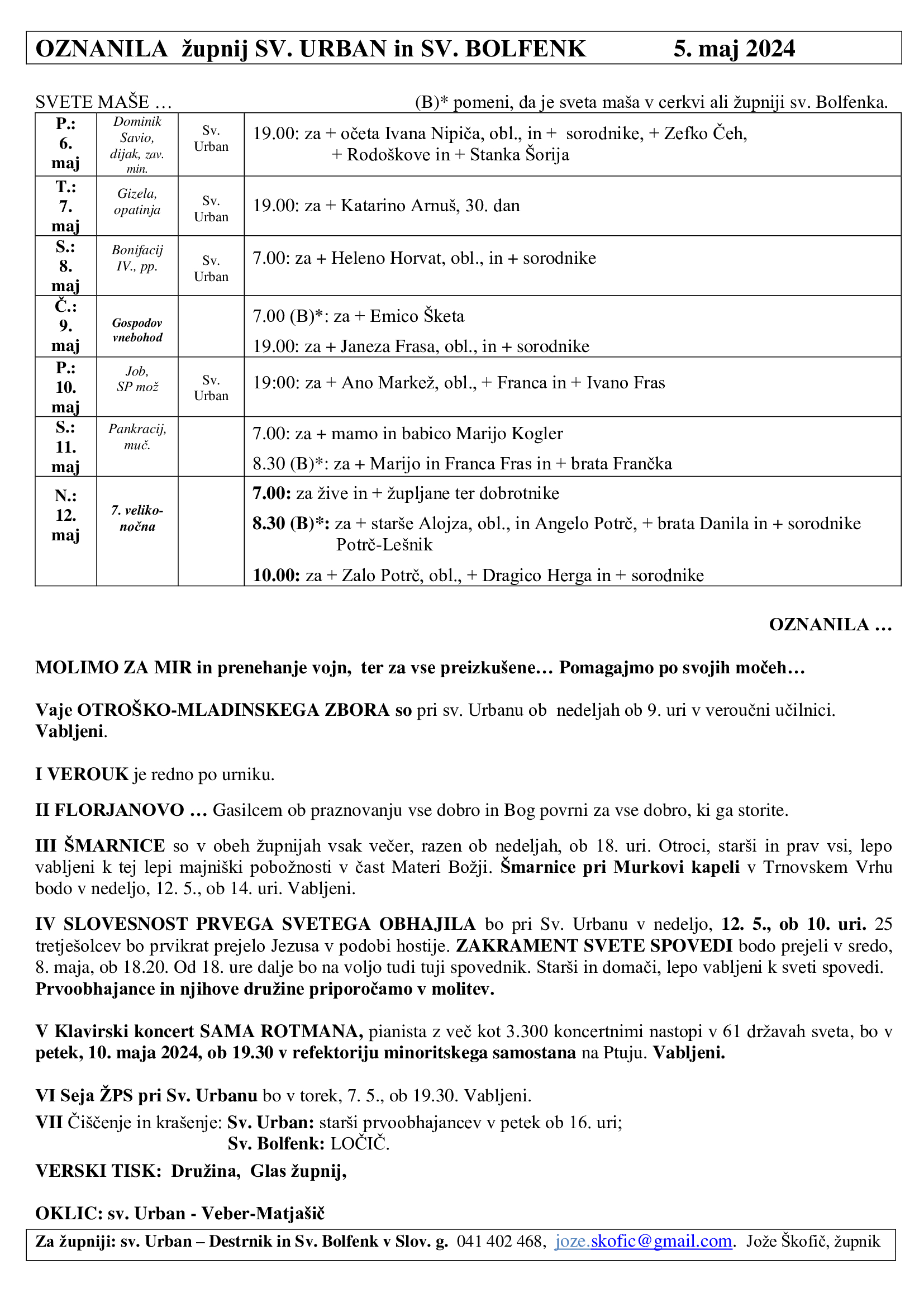 Župnija Sv. Urban ~ Destrnik