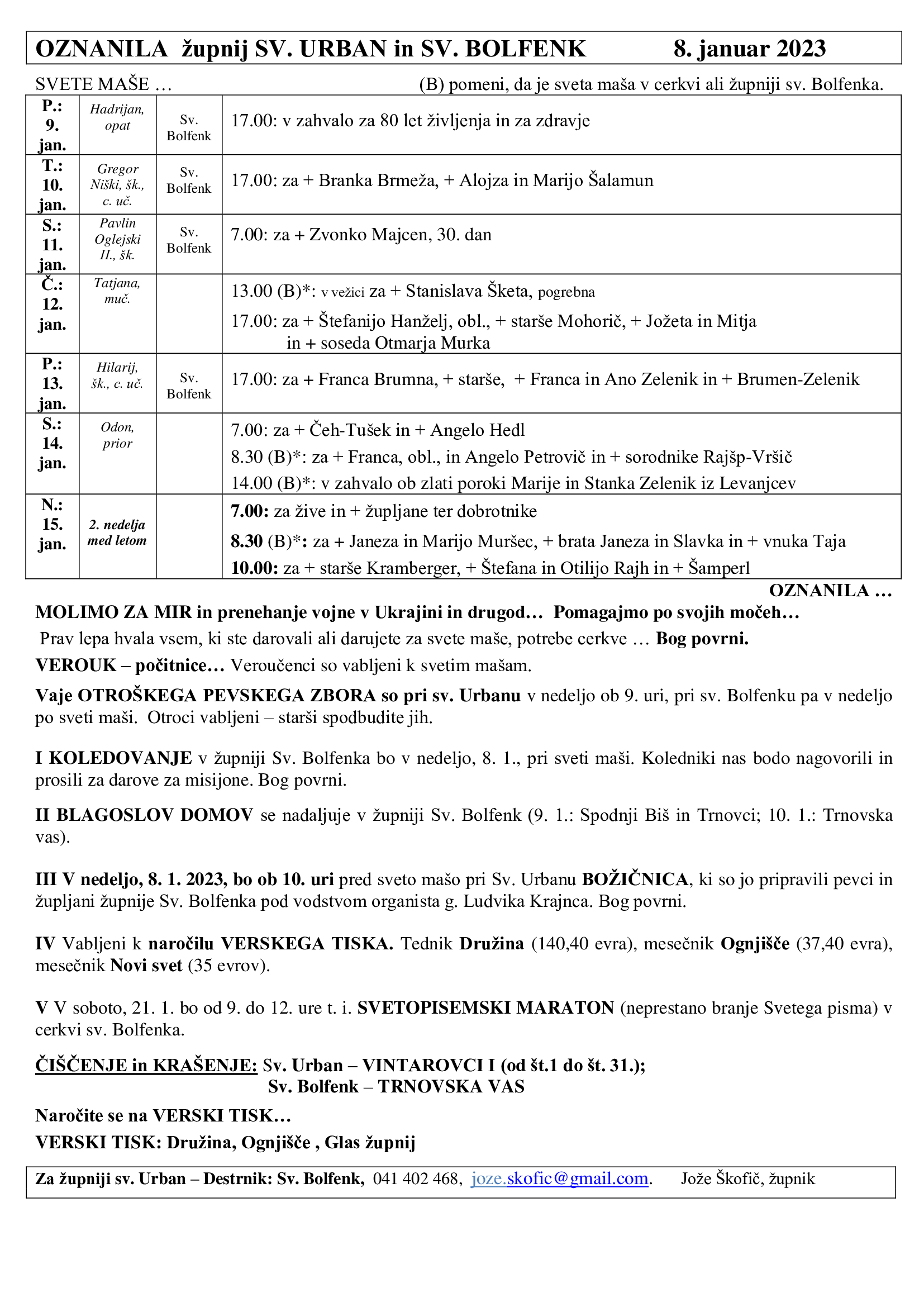 Župnija Sv. Urban ~ Destrnik